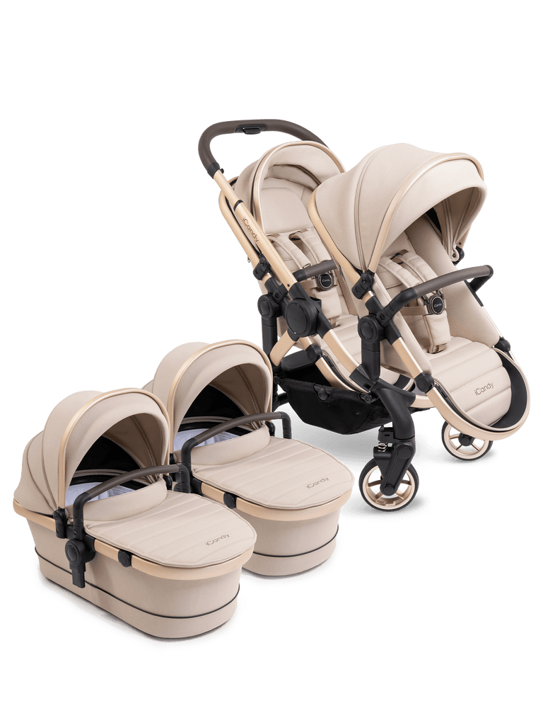 Peach 7 Twin Pushchair & Carrycot in Biscotti - iCandy – iCandy World
