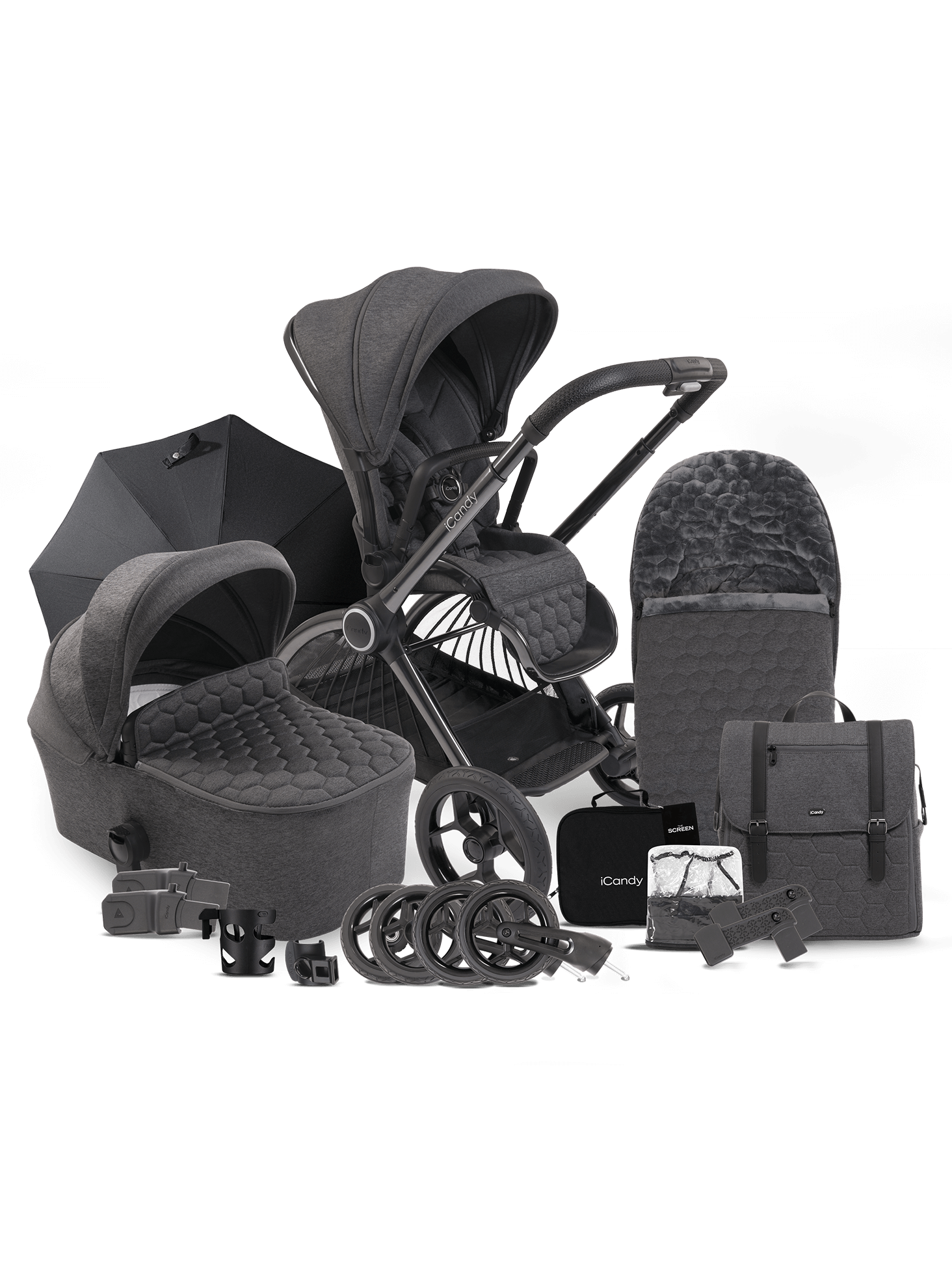 Core Pushchair & Carrycot Bundle in Dark Grey - iCandy – iCandy World