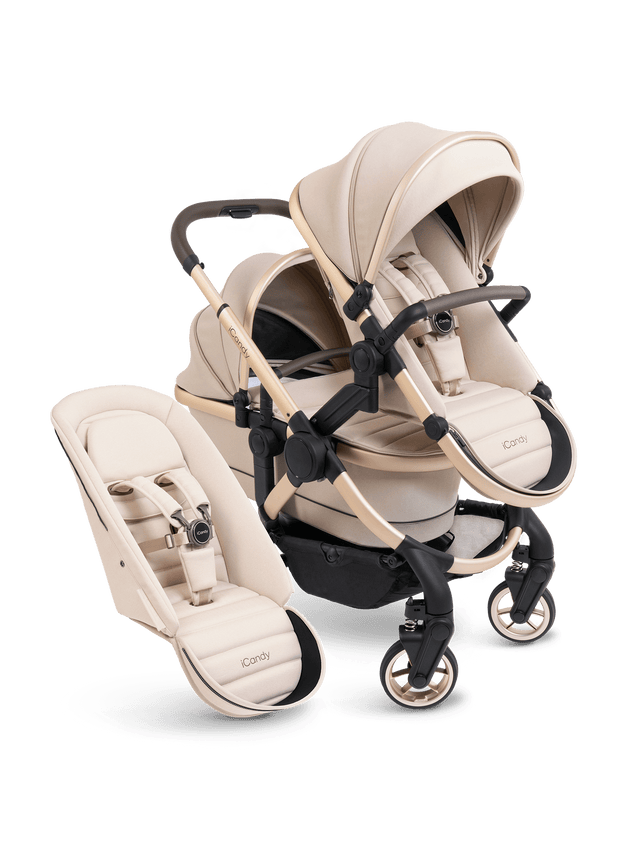 Peach 7 Double Pushchair & Carrycot in Biscotti - iCandy – iCandy World