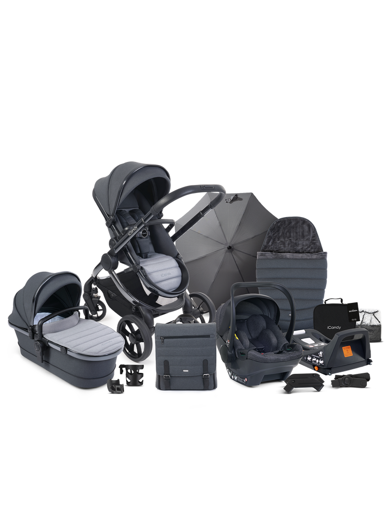 iCandy Peach 7 Pushchair and Carrycot Complete Car Seat Bundle ...