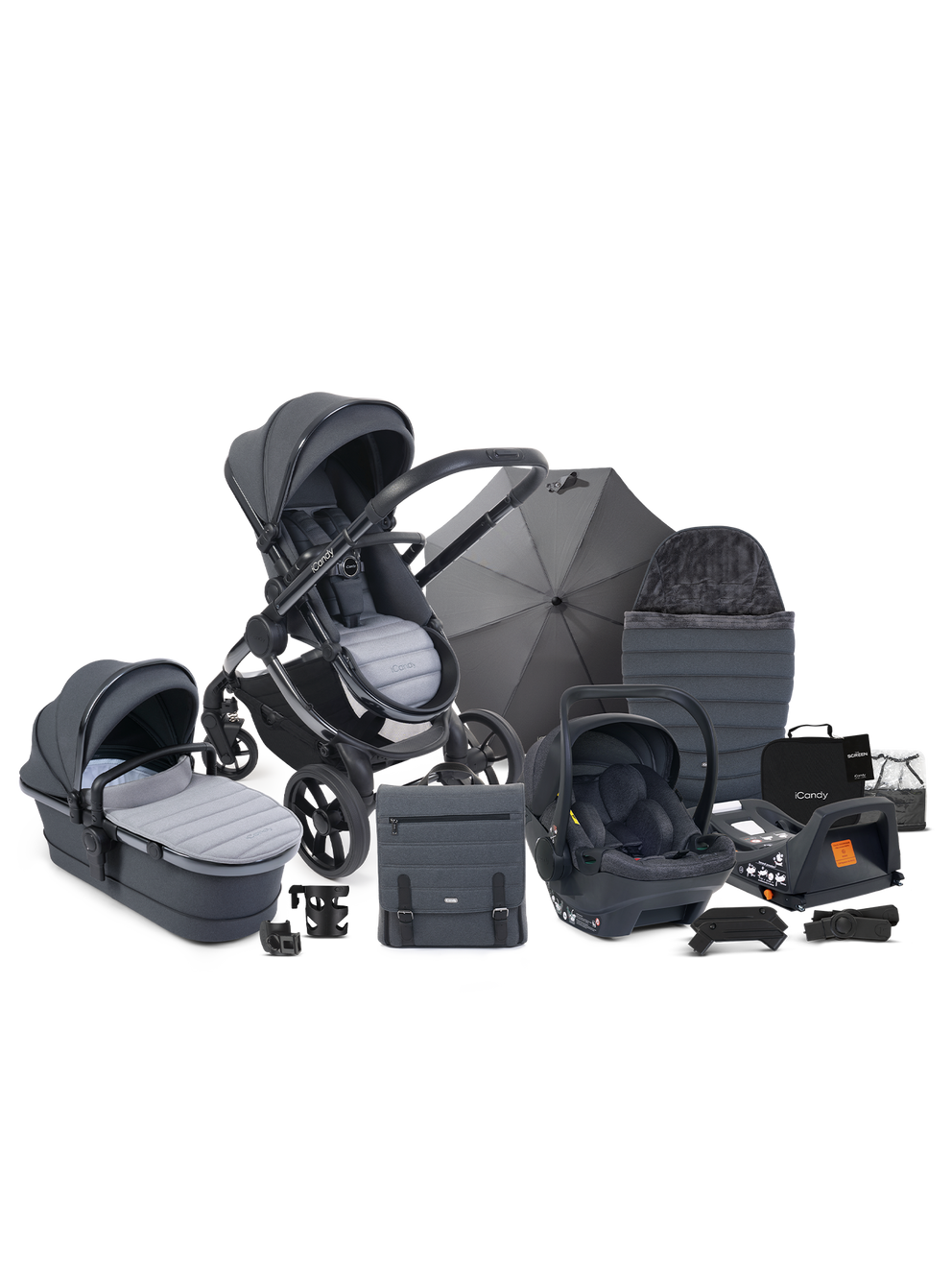 iCandy Peach 7 Pushchair and Carrycot Complete Car Seat Bundle ...