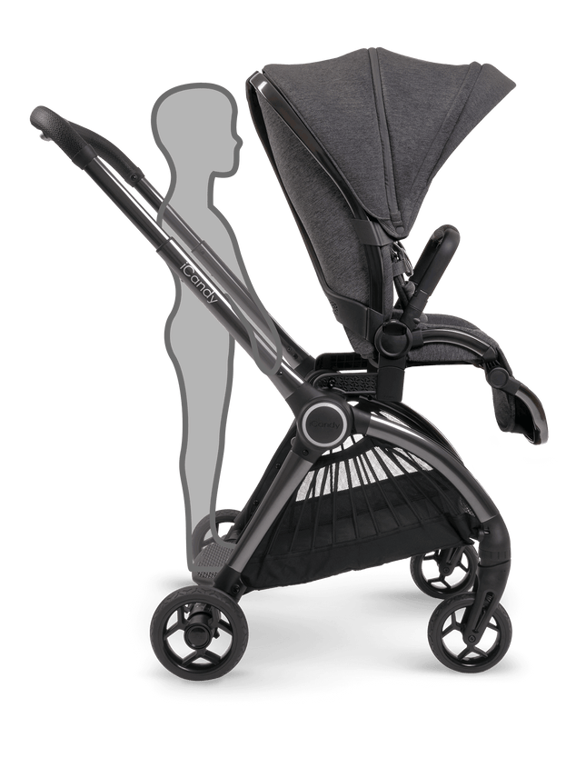 Core Dark Grey Pushchair & Carrycot Car Seat Bundle - iCandy Black ...